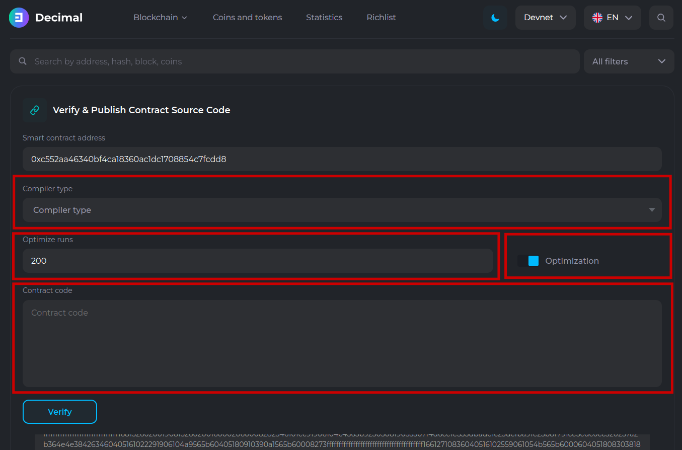 2. Decimal verification tutorial | EVM DOCS